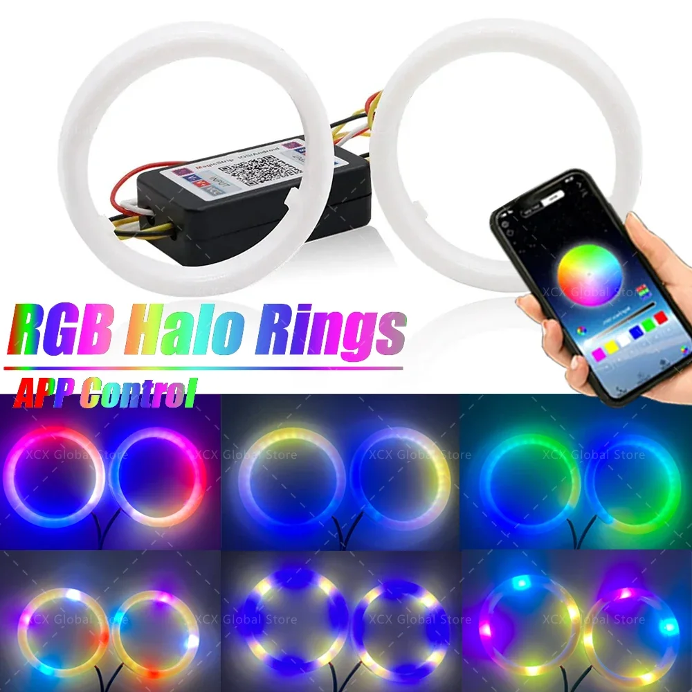 2PCS 12V 24V DC LED Angel Eyes Cotton Lights with Turn Signal Lights ...