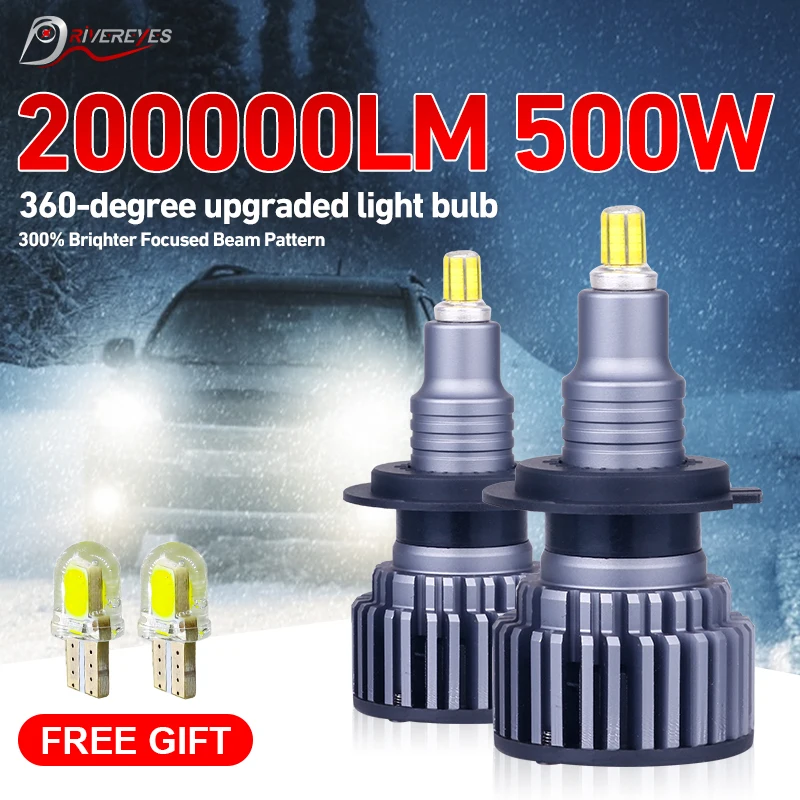 72 CSP 3D 360 H7 Led Canbus Car Headlights Bulbs 500W H11 H1 HB3 9005 ...