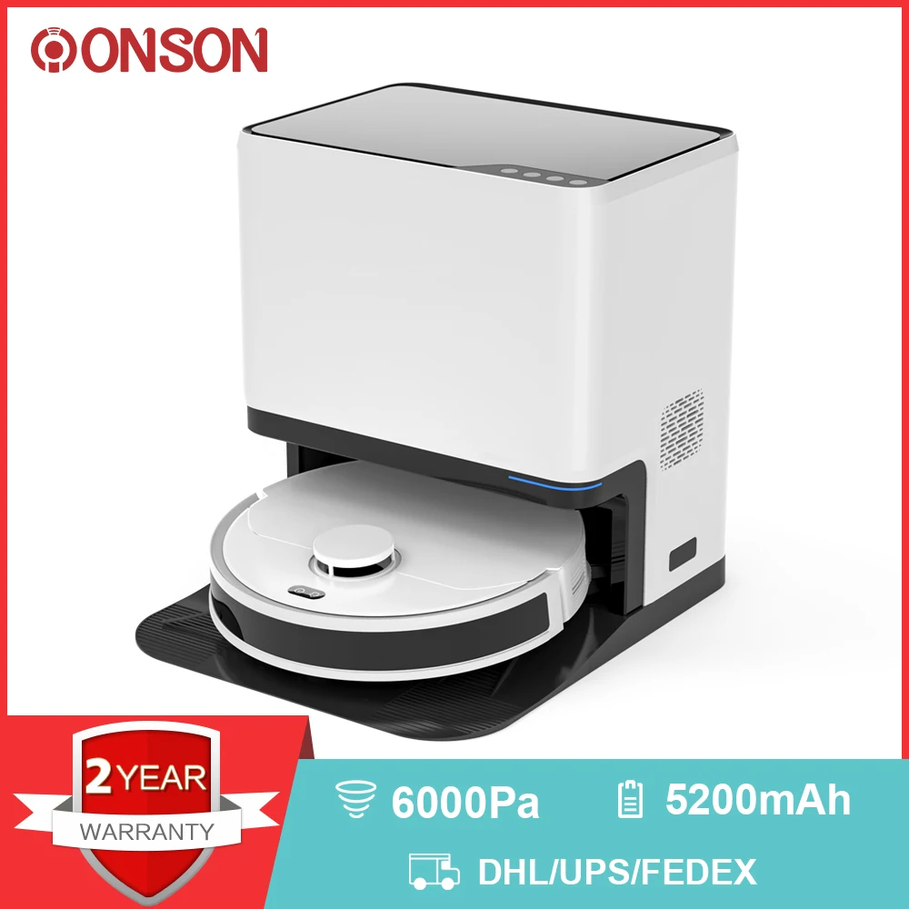 Onson-X20max-6000Pa-Robot-Vacuum-Cleaner-Self-Empty-Station-LDS-SLAM ...