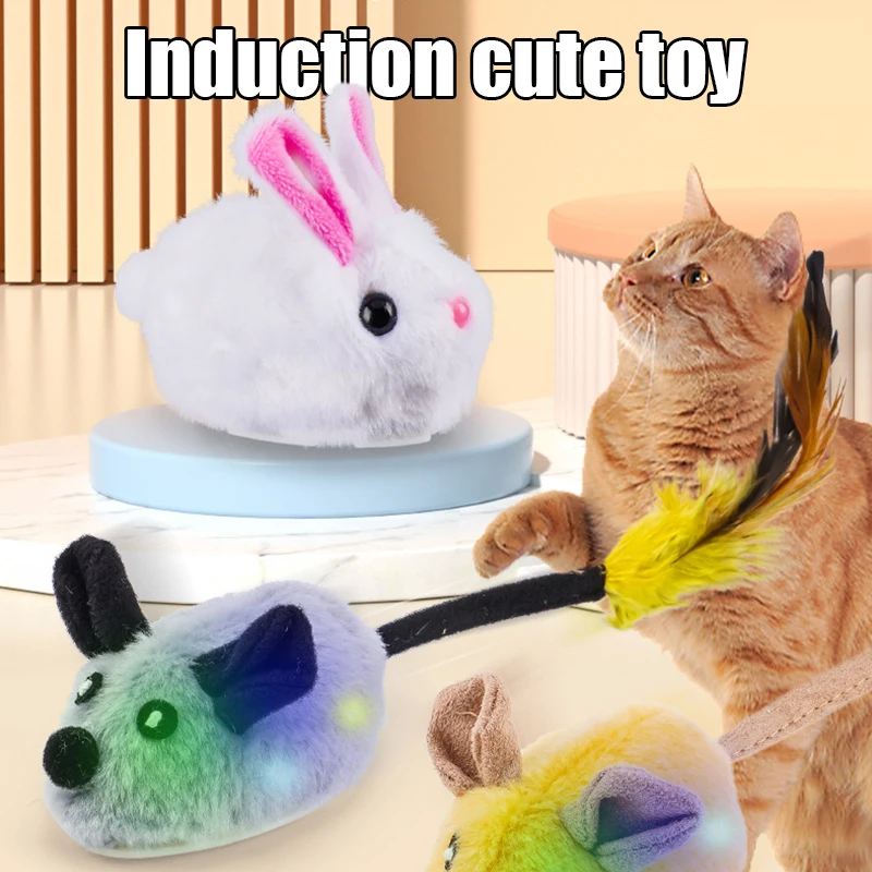 Smart Running Mouse Cat Toy Interactive Random Moving Electric USB ...
