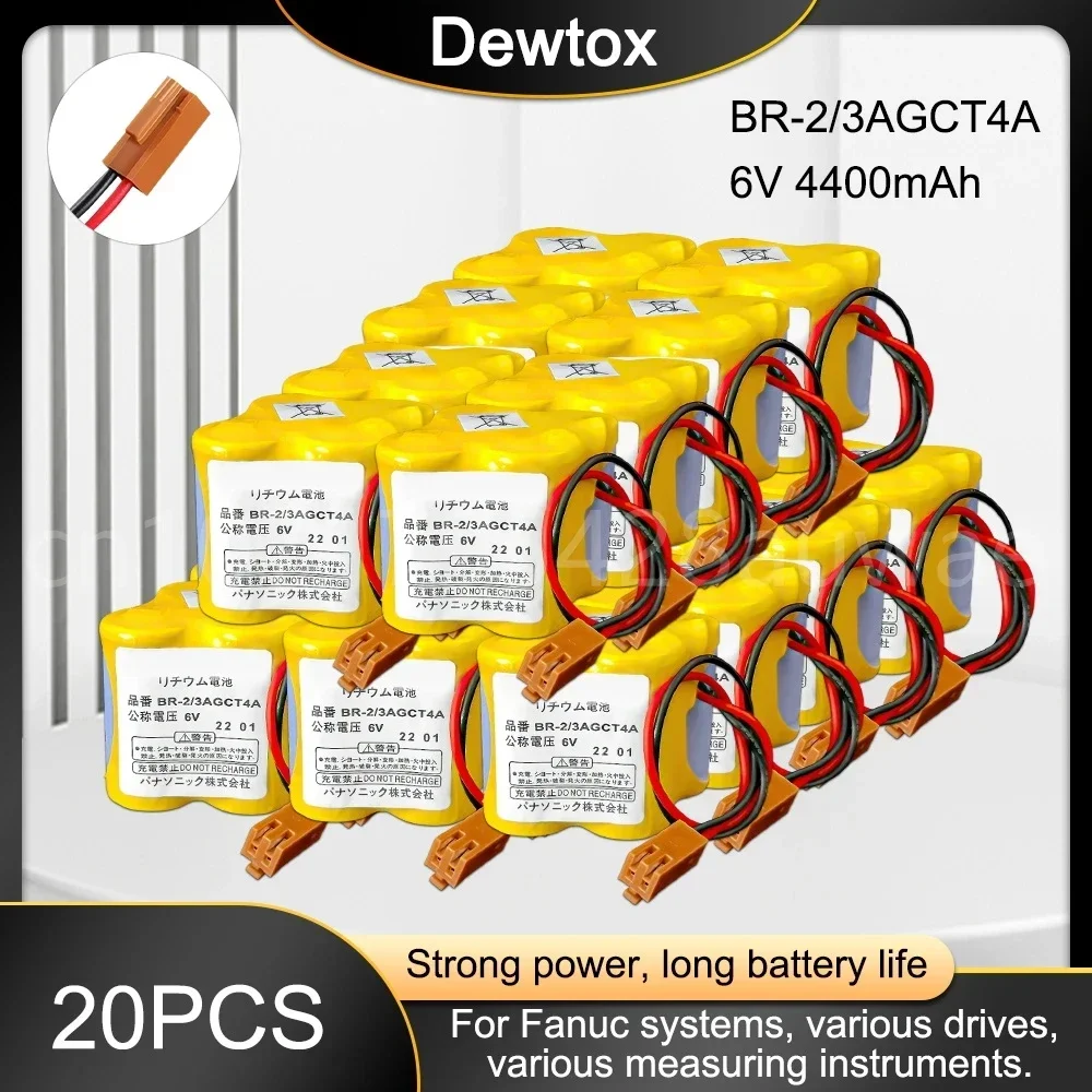 20PCS-BR-2-3AGCT4A-6V-PLC-Lithium-ion-Battery-Brown-Belt-Hook-Plug-A98L ...