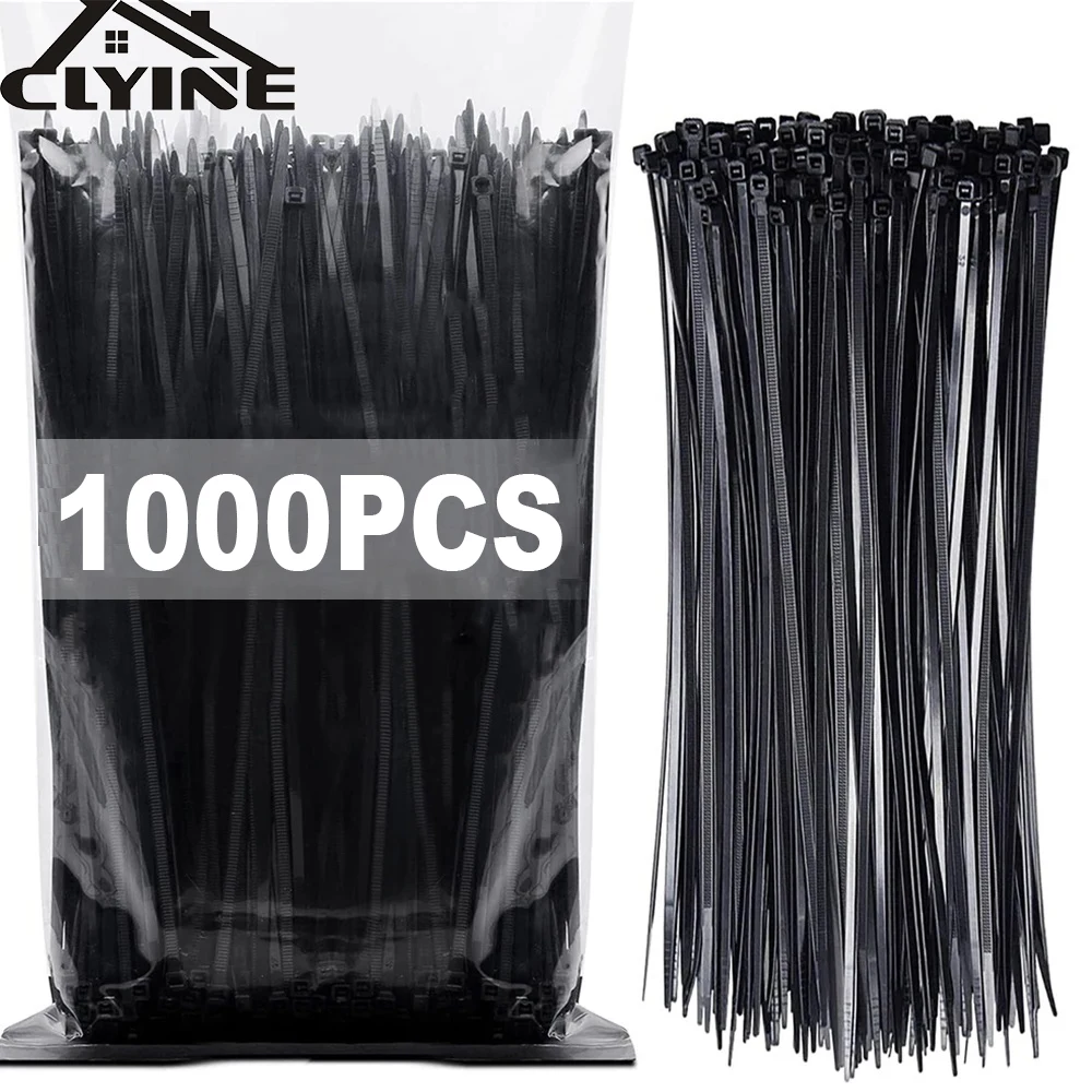 1000Pcs-Nylon-Cable-Ties-Adjustable-Self-locking-Cord-Ties-Straps-Fastening-Loop-Reusable ...