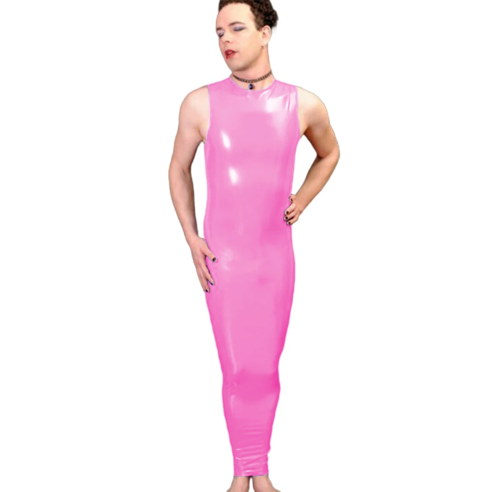 PVC-Bondage-Hobble-Dress-Mens-Sissy-Tank-Bodycon-Dress-Two-Way-Zipper ...