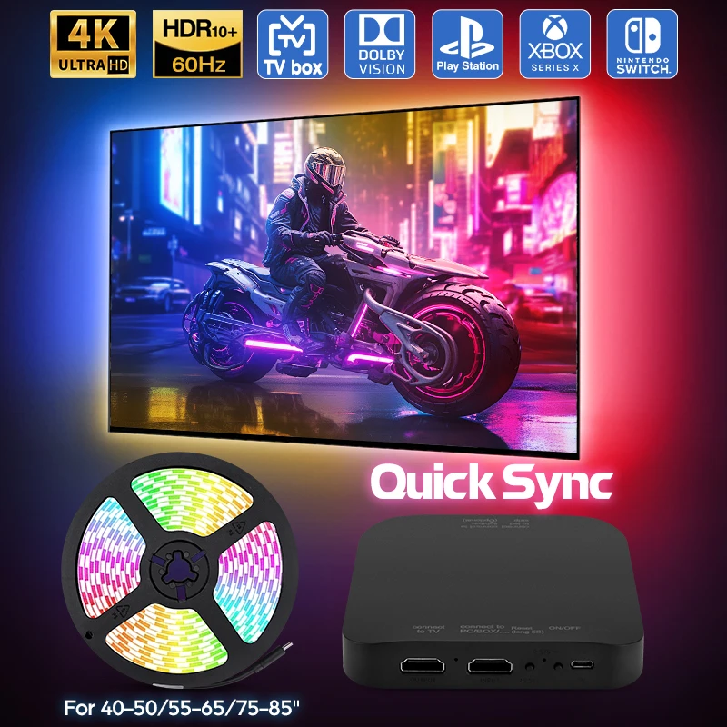 Ambient-TV-Backlight-90LED-Strip-Lights-HDMI-compatible-2-0-RGB-Tape ...