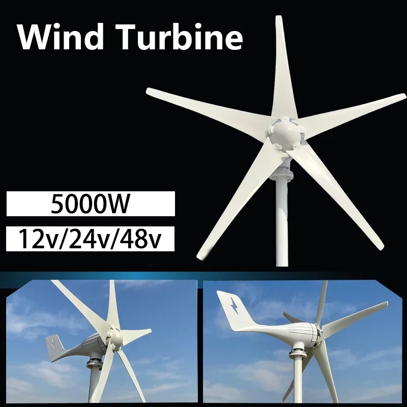 5000W-Wind-Turbine-Generator-Complete-Set-48V-24v-Magnetic-Motor-Free ...