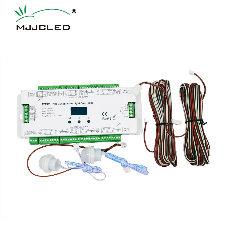 32 Channel LED Stairs Controler PIR Motion Sensor 12V 5V 24V DC Step ...