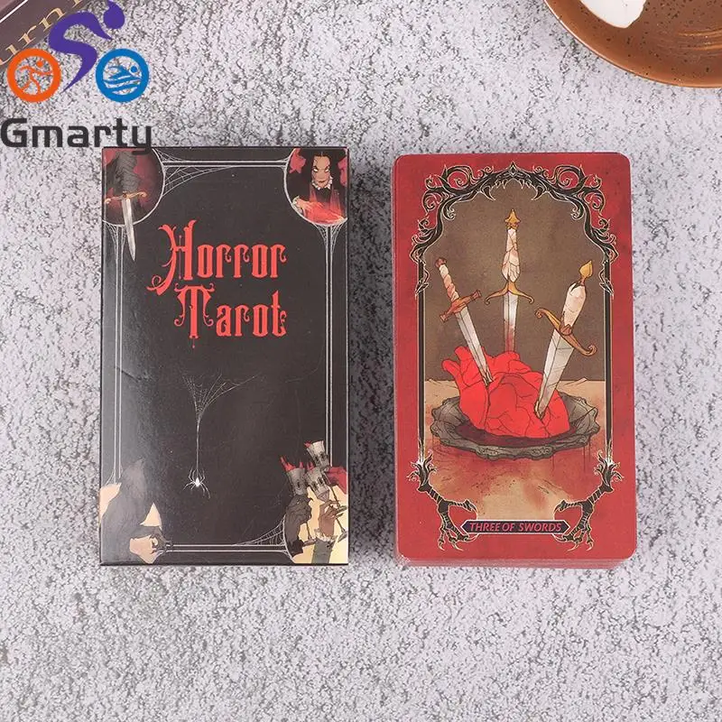 1Box-Full-English-Tarot-Beginner-Cards-Horror-Tarot-Divination-Family ...