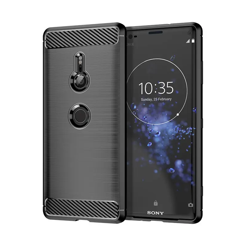 Case-For-Sony-Xperia-XZ3-H9436-H8416-Carbon-Fiber-Skin-Soft-Silicone ...