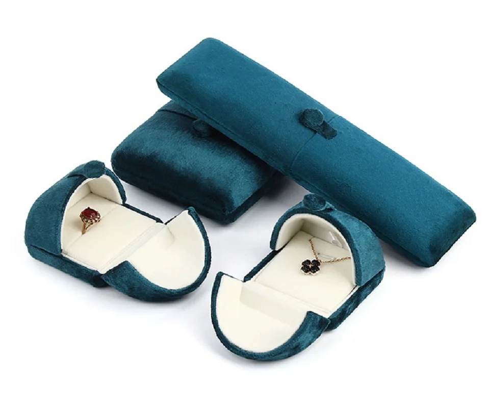 Velvet-Double-Sided-Open-Jewelry-Box-High-quality-Snap-Button-Necklace ...