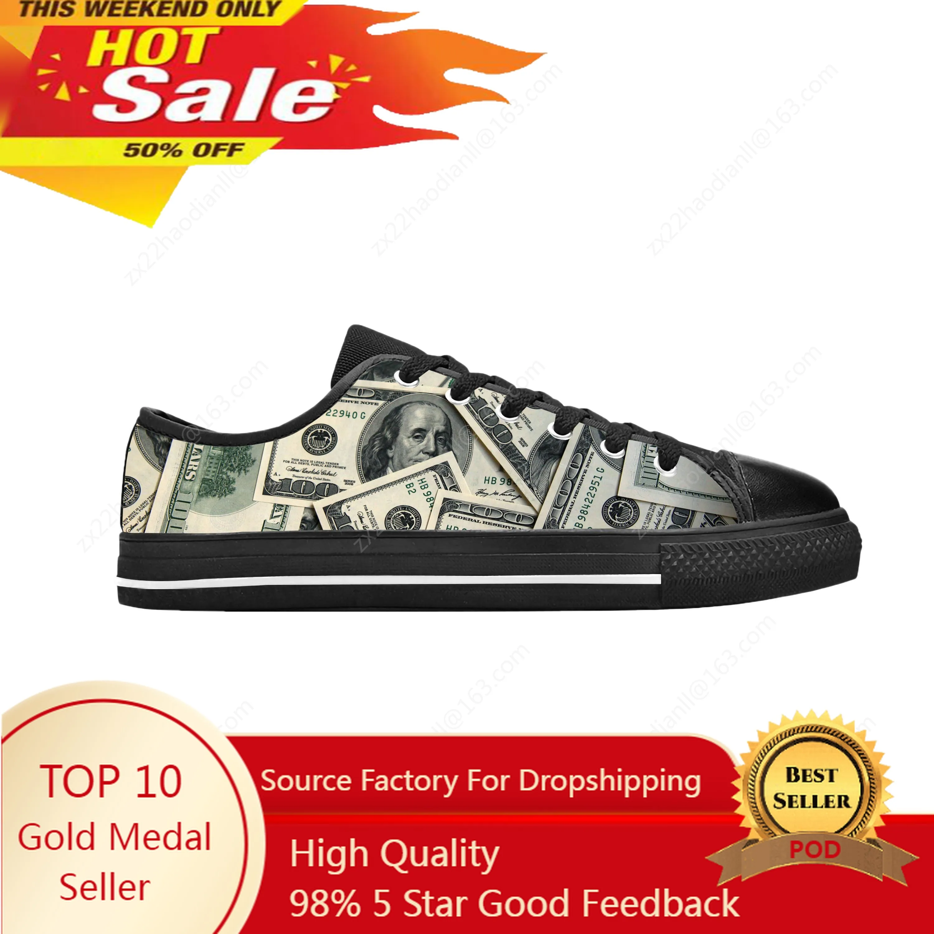 Gothic-Dollar-Bills-Dollars-Money-Pattern-Fashion-Casual-Cloth-Shoes ...