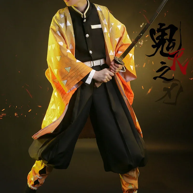 Disfraz-de-Anime-Demon-Slayer-uniforme-de-Agatsuma-Zenitsu-Kimetsu-No ...
