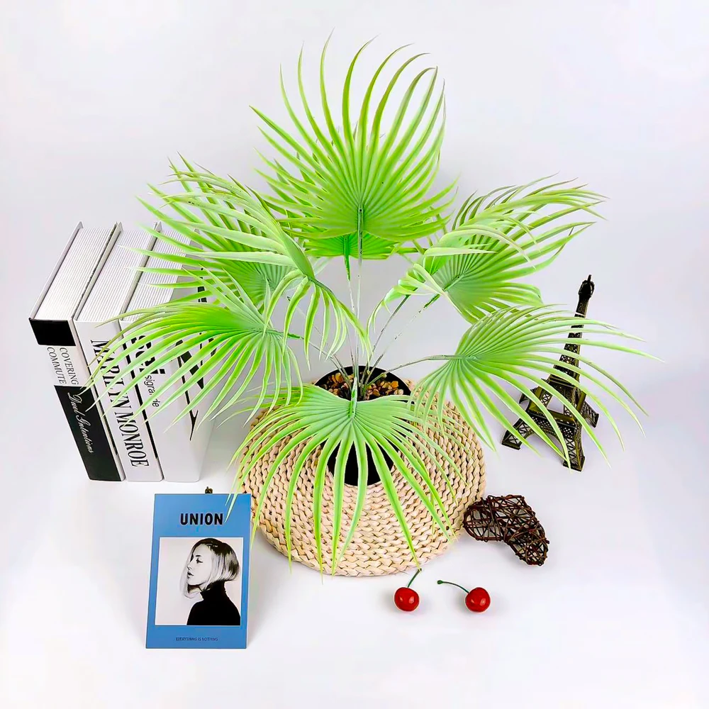 50cm Fake Monstera Tree Tropical Artificial Plants Branch Big Plastic ...