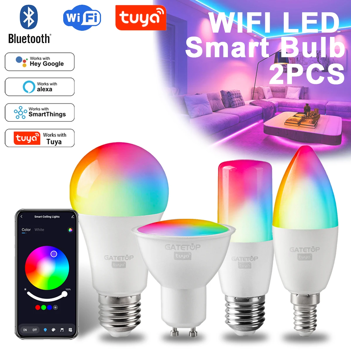 Smart-Dimmable-LED-L-mpada-M-gica-Luz-Tuya-Wi-Fi-Alexa-Google-Home-Gu10 ...