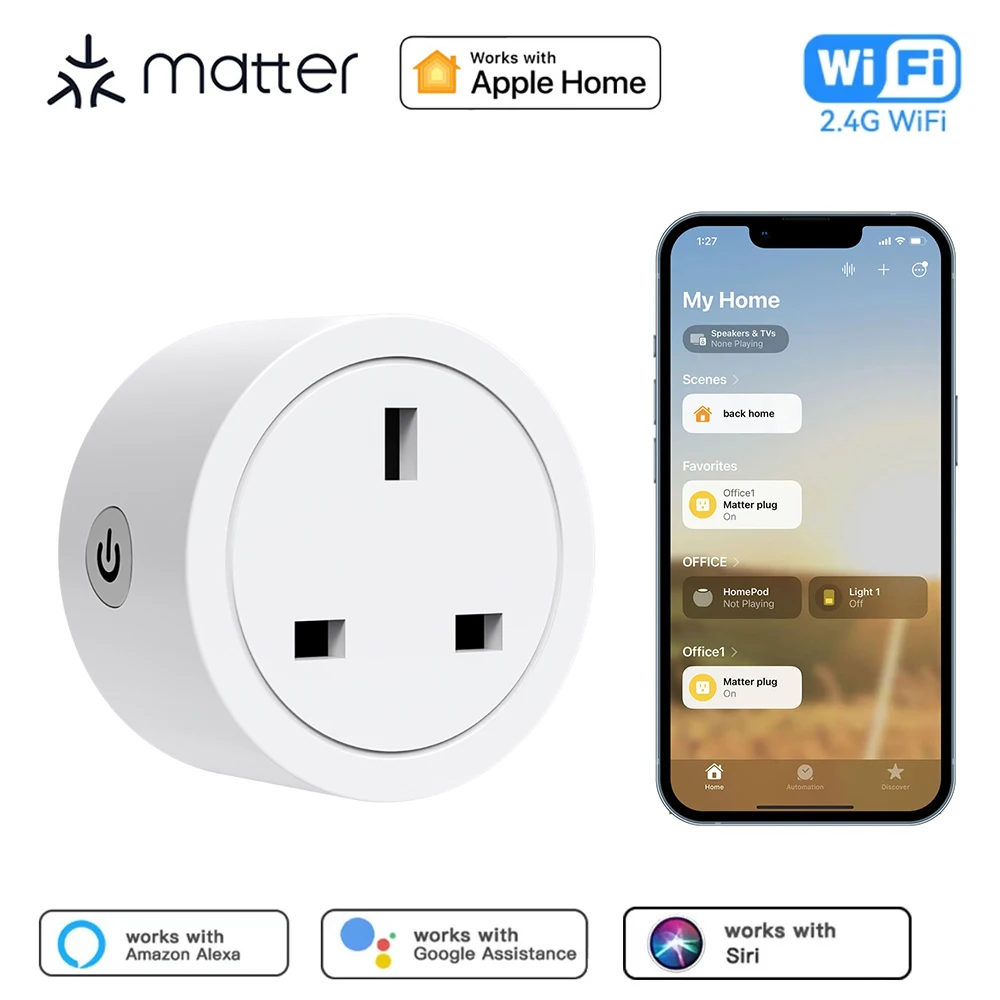 Matter-Smart-Socket-WiFi-UK-Smart-Plug-16A-Mini-Home-Outlet-App-Control ...