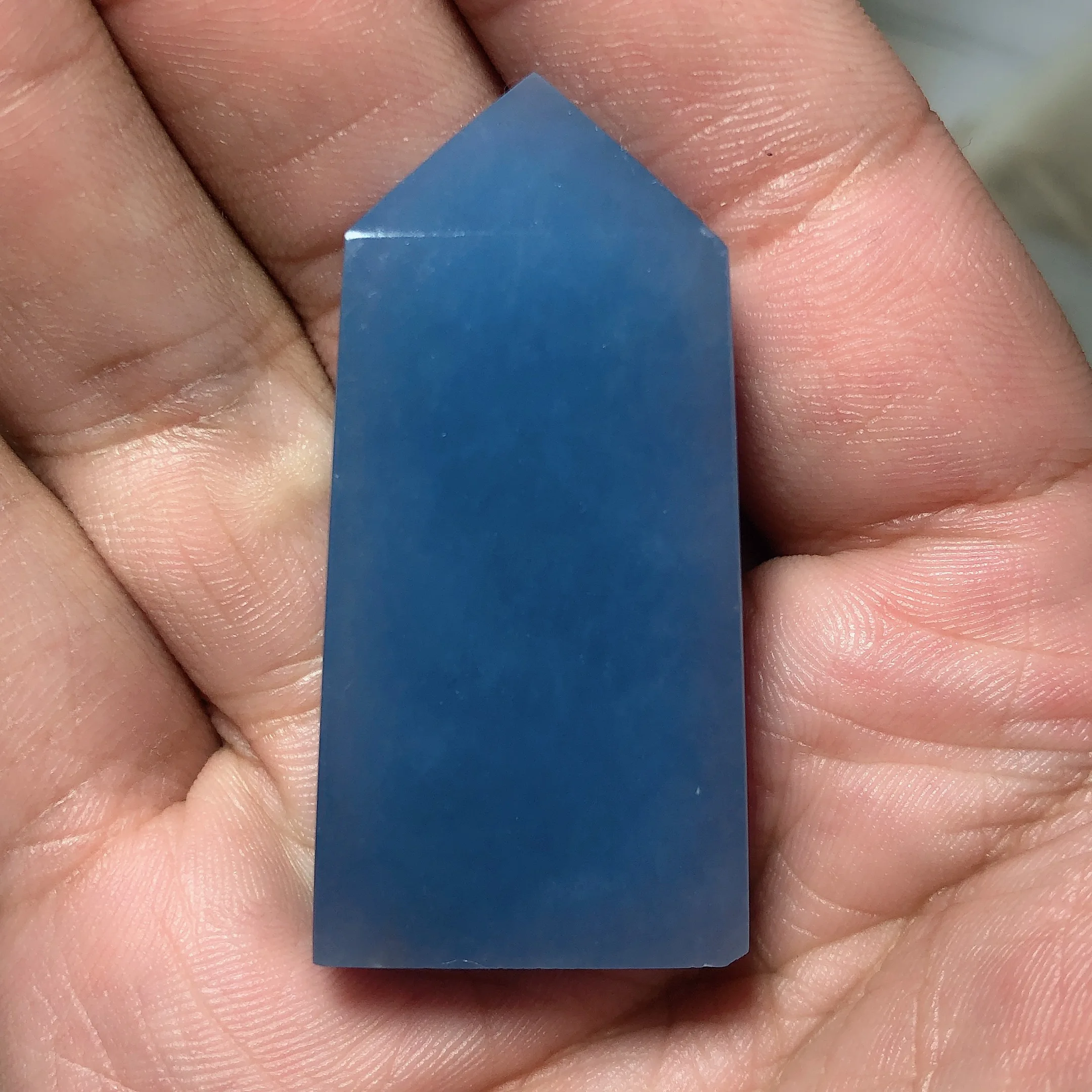 Healing-High-Quality-Natural-Crystal-Angelite-Tower-Point-Gemstones ...