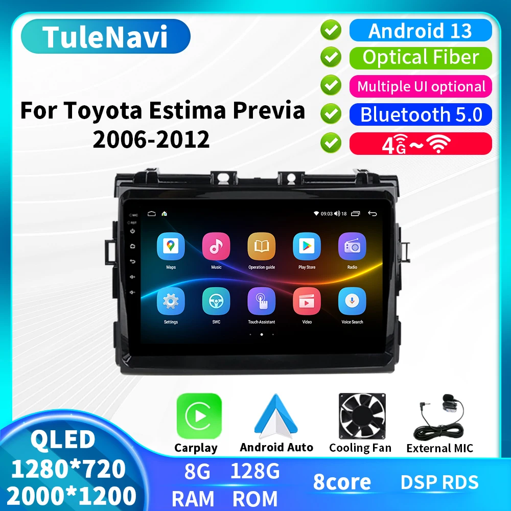 For-Toyota-Estima-Previa-3-III-XR50-2006-2012-Car-DVD-Video-Stereo-WIFI ...