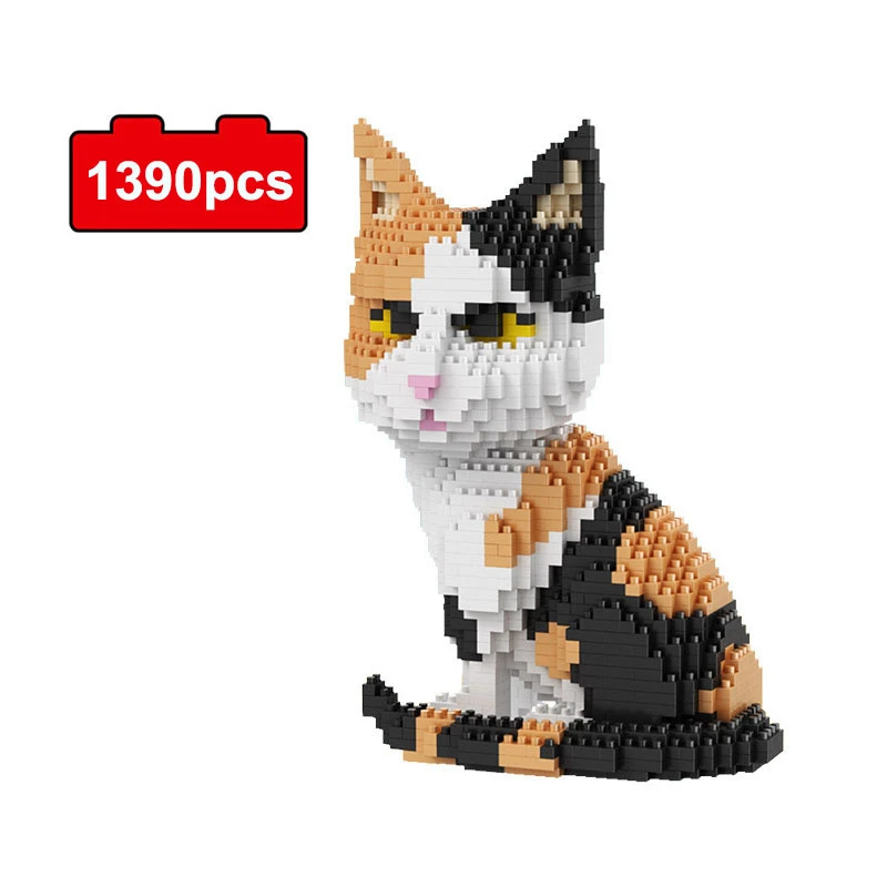 Cute Cartoon Cat Mini Micro Building Blocks Educational Toys Black Cat ...