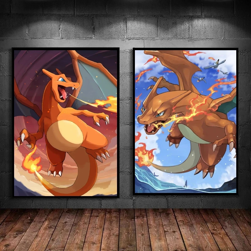 Anime-Posters-Pokemon-Charizard-Friends-Gifts-Modern-Living-Room-High ...