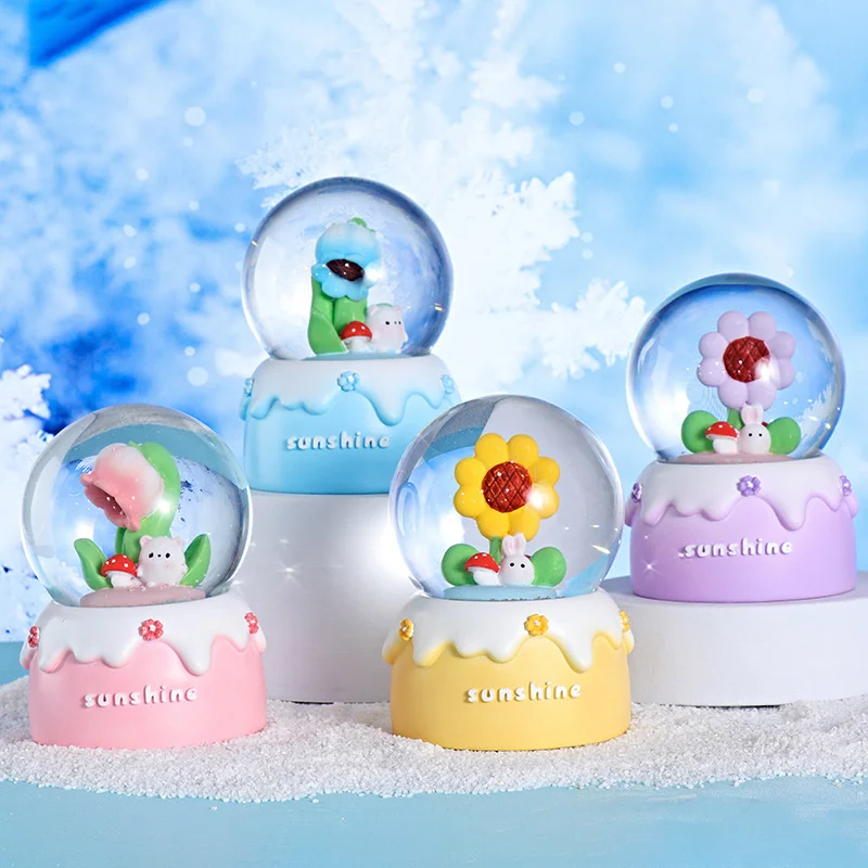 Boule-de-cristal-Shoous-Plant-Cartoon-tournesol-Shoous-flocon-de-neige ...