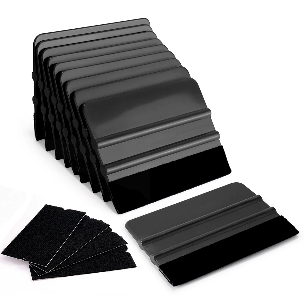 EHDIS-10pcs-Pack-4-Felt-Edge-Card-Squeegee-Plastic-Scrapper-with ...