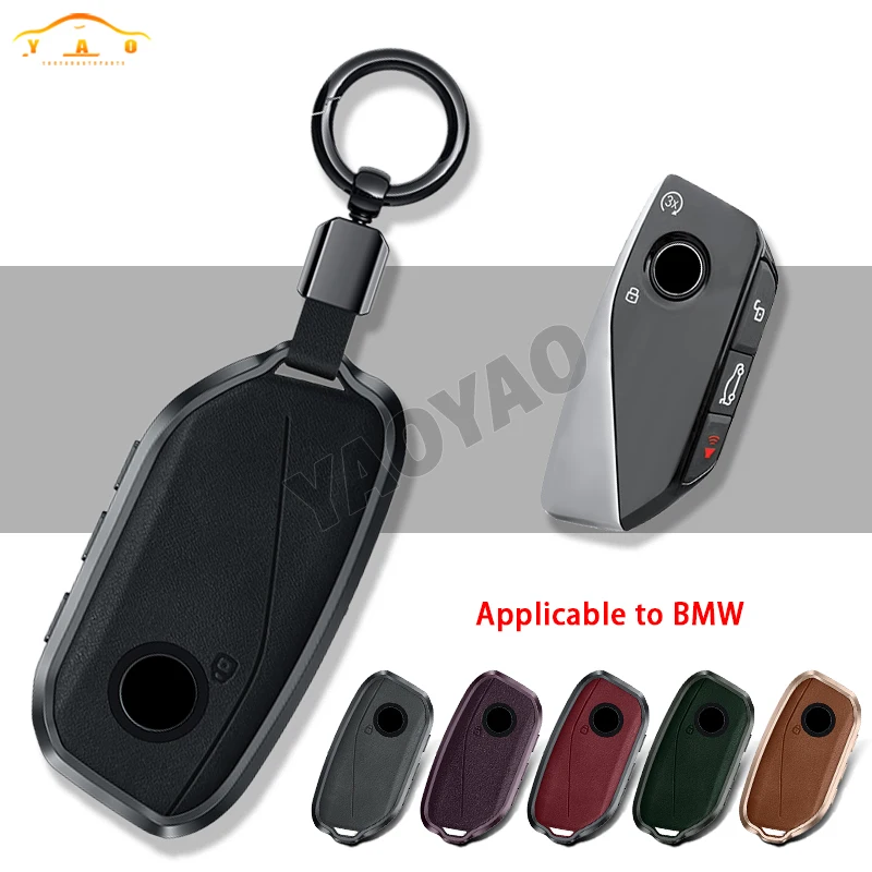 2024-Key-Case-Keyring-For-Bmw-Leather-Metal-Key-Case-Fob-Cover-For-BMW ...