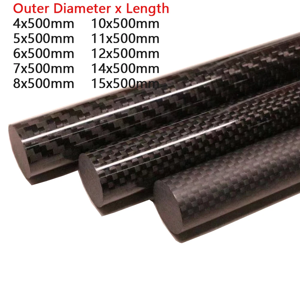 15mm Carbon Fiber Tube Rod | 3mm Bright Carbon Rods | 2 4 Meters Carbon ...