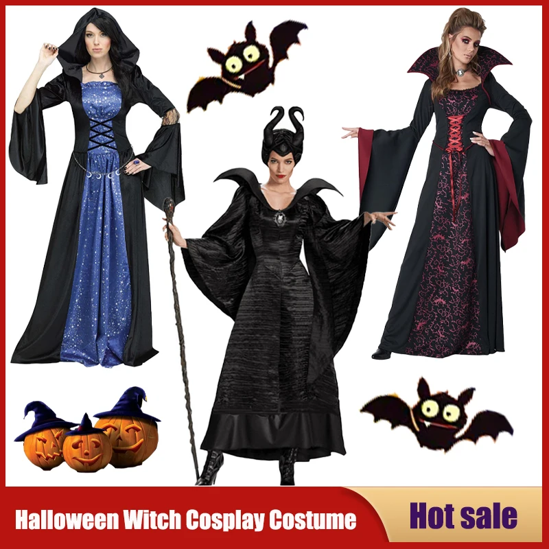 Vampier-Halloween-Kostuums-Sexy-Zwarte-Heks-Tovenaar-Cosplay-Volwassen ...