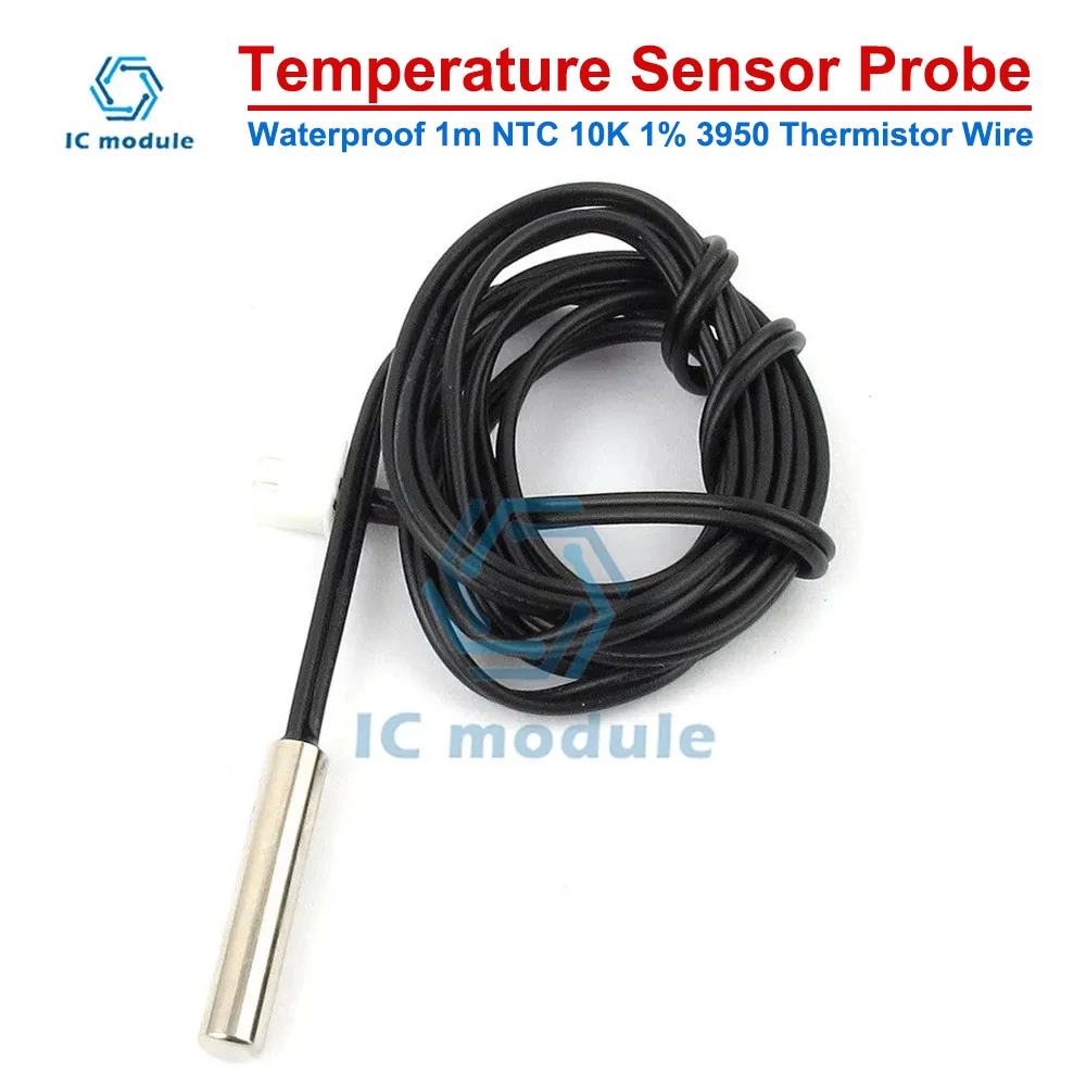 Waterproof-1m-Wire-NTC-10K-1-3950-Thermistor-Temperature-Sensor-Probe ...