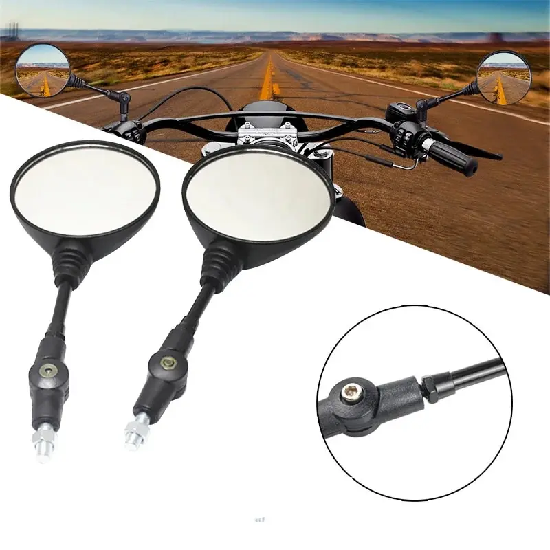 Motorcycle-Mirror-10mm-Side-Mirror-Black-Aluminum-Universal-360-Degree ...