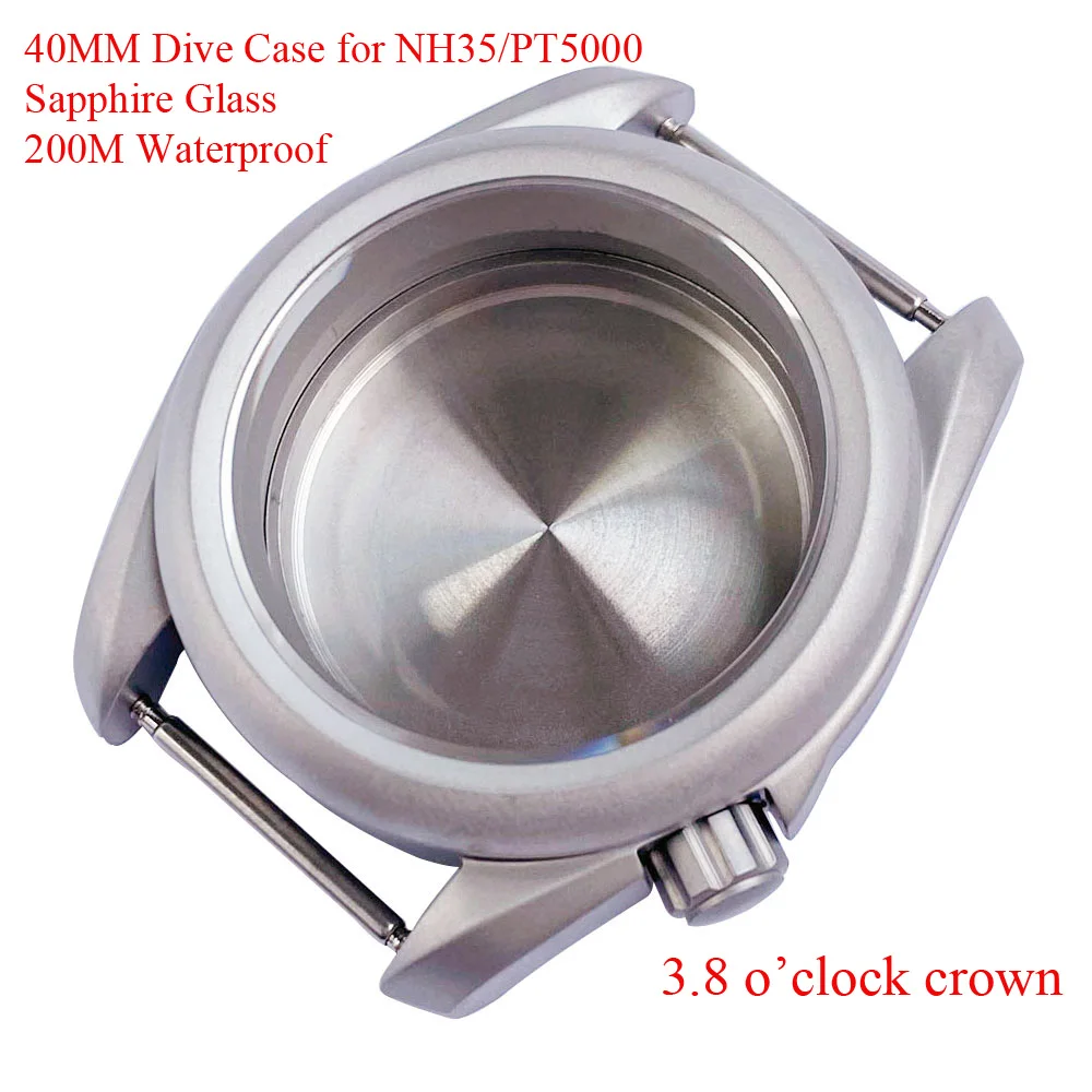 200M-Diving-Stainless-Steel-Watch-Case-40mm-Sandblast-Brushed-Fit-NH34 ...
