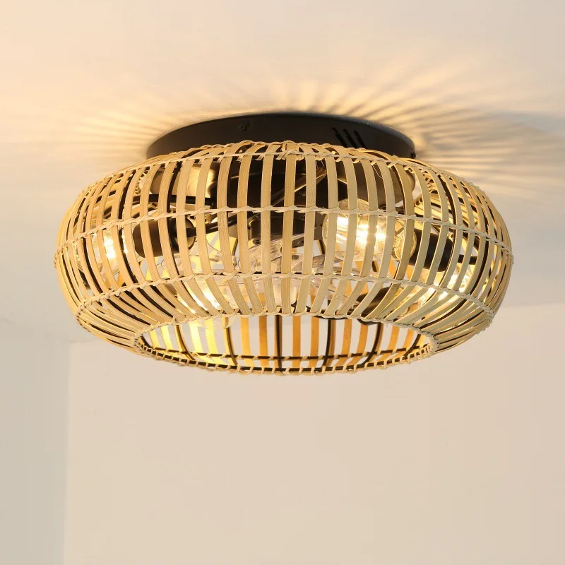 Bamboo-Ceiling-Fan-With-Light-E26-Remote-Control-Bedroom-Decor-Silent ...