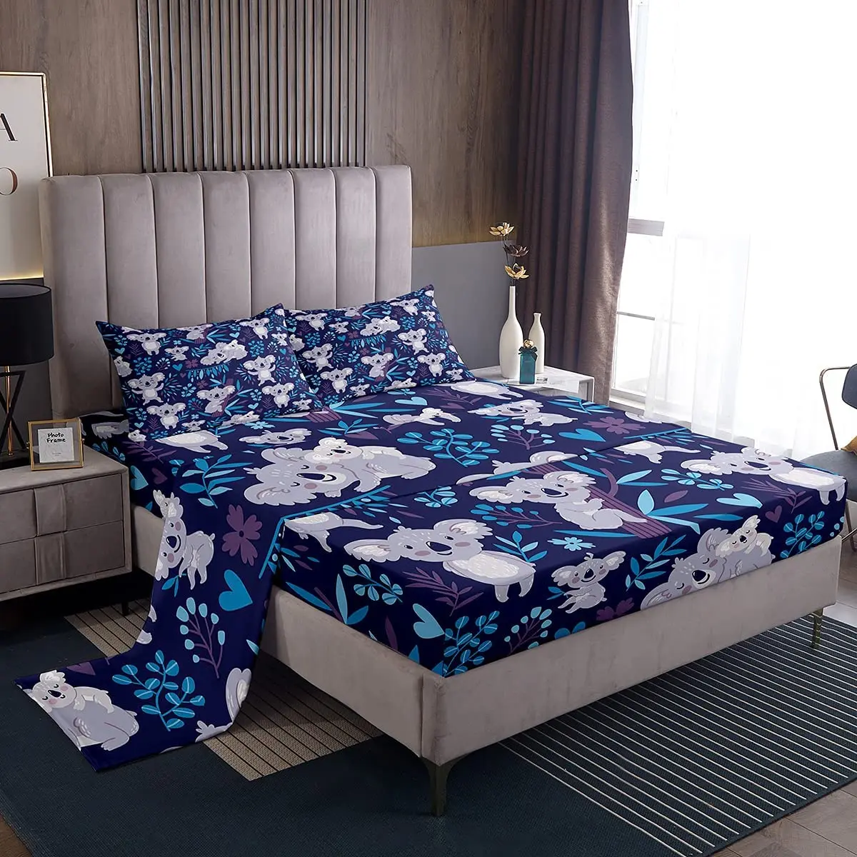 Koala-Bed-Sheet-Set-Smiling-Koala-Lovely-Wild-Animal-Weed-Plant-Bedding ...