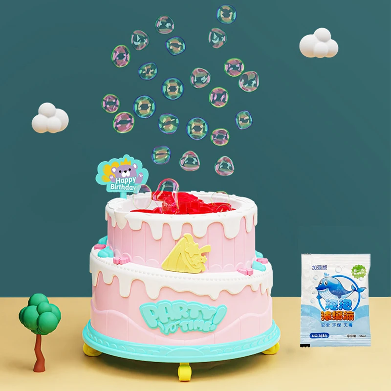 Electric Children Cake Bubble Machine Toy Electric Flashing Music ...