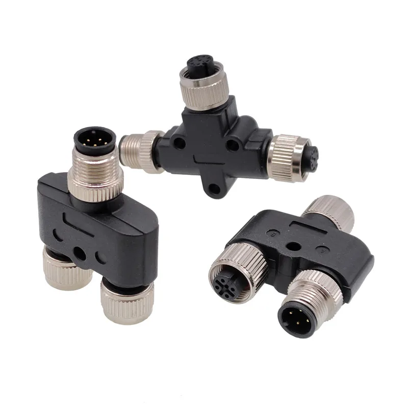 M12-Sensor-Connector-Waterproof-Three-way-Pipe-Conversion-Plug-Male ...
