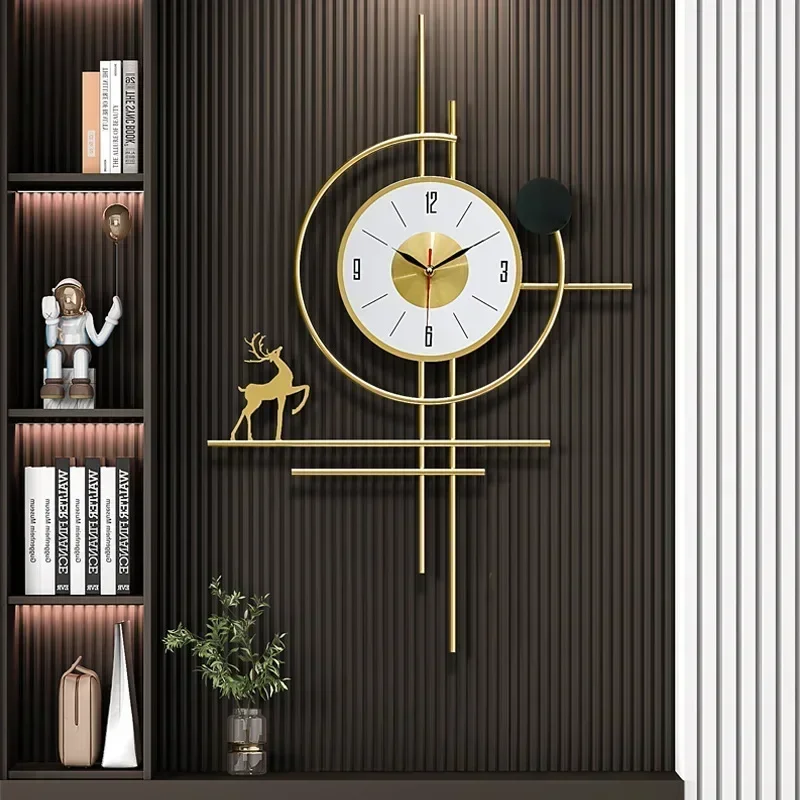 Creative-Art-Large-Wall-Clocks-Indoor-Light-Luxury-Atmospheric-Living ...