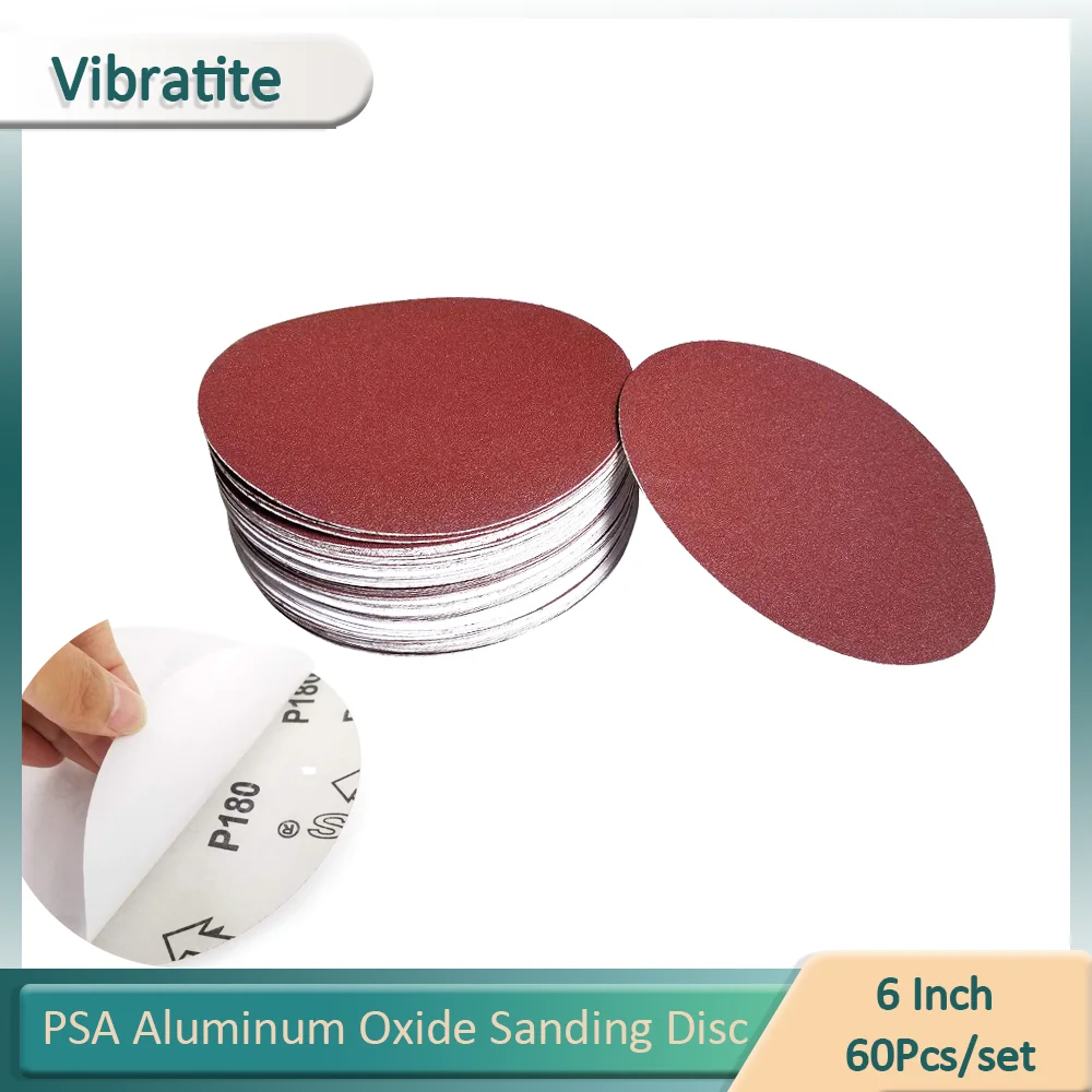 60PCS-6-Inch-PSA-Aluminum-Oxide-Sanding-Disc-Self-Sanding-Stick ...