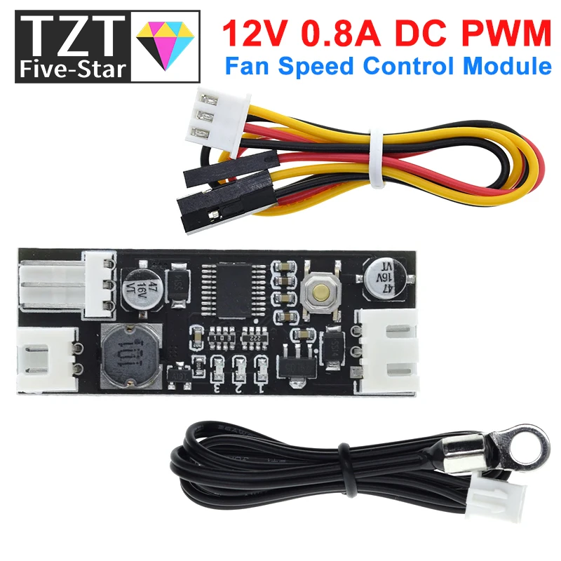 Single-12V-0-8A-DC-PWM-2-3-Wire-Fan-Temperature-Control-Speed ...