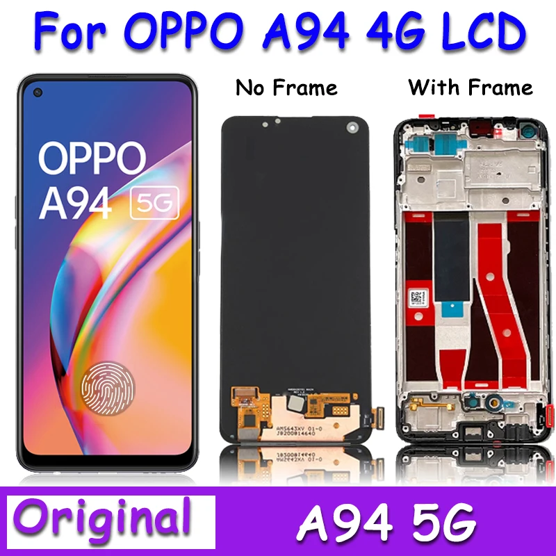 A94 LCD With fingerprints For OPPO A94 5G CPH2211 Display Touch Sensor Digitizer Assembly For ...