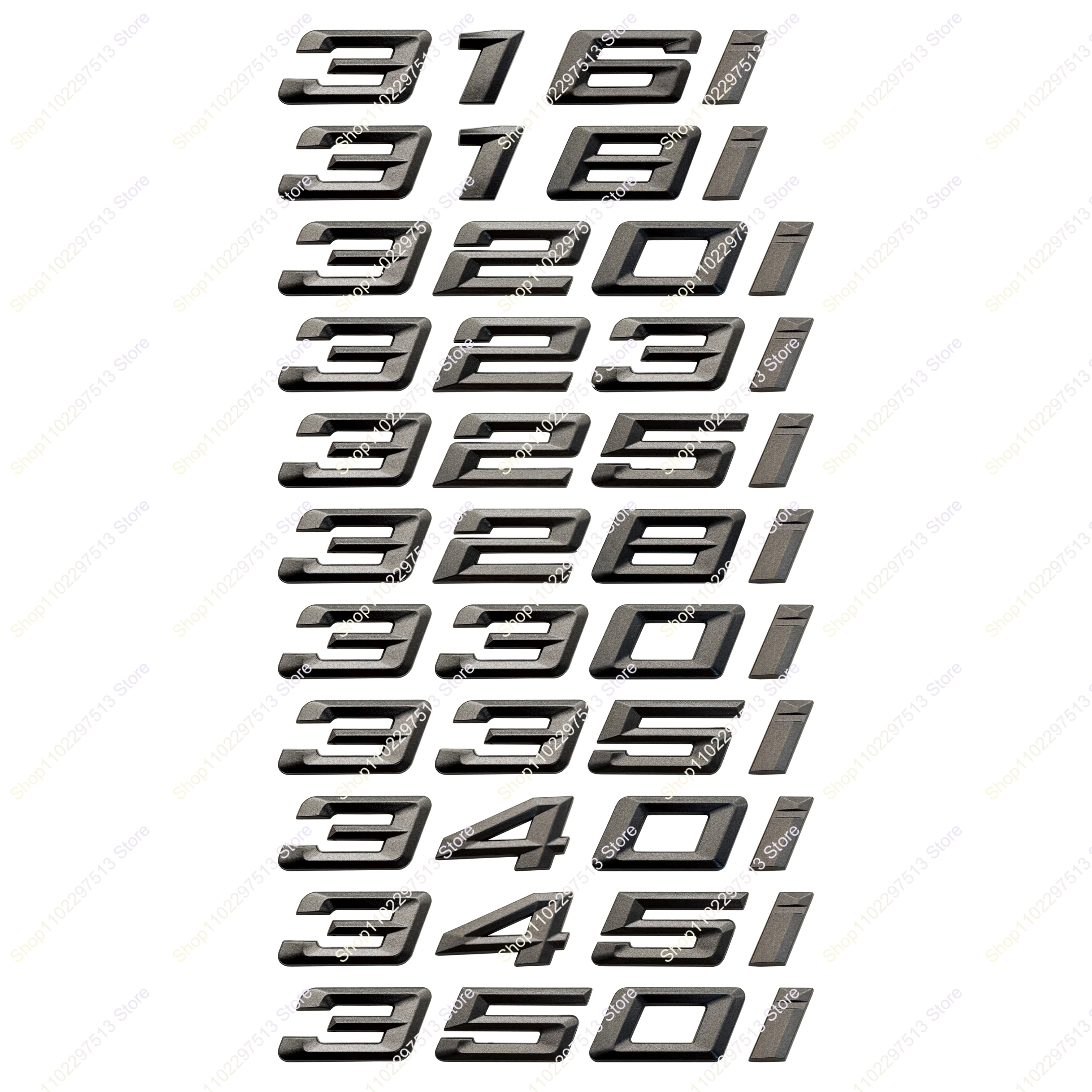 Gunmetal Gray ABS Letters 318i 320i 323i 325i 328i 335i 340i 345i 350i ...