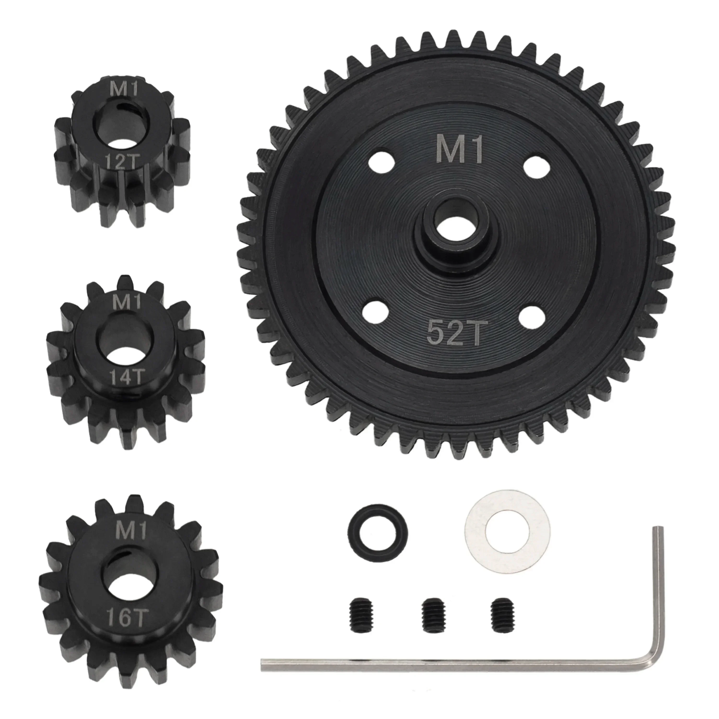 1 Set M1 52T Steel Spur Gear 12T 14T 16T Pinion Gear Center Diff Gear ...