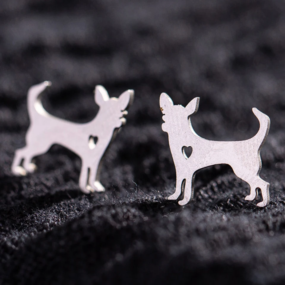 Pendientes con estampado de pata de perro para mujer, aretes huecos con ...