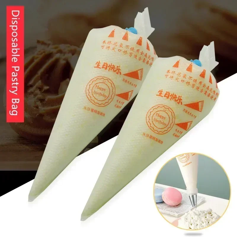 Disposable-Pastry-Bag-Squeeze-Cream-Dessert-Decorators-Tip-Nozzle-Bags ...