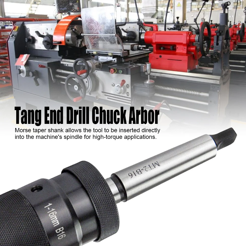Drill Chuck Arbor MT2‑B16 Tang End Drill Chuck Arbor Shank Morse Taper ...