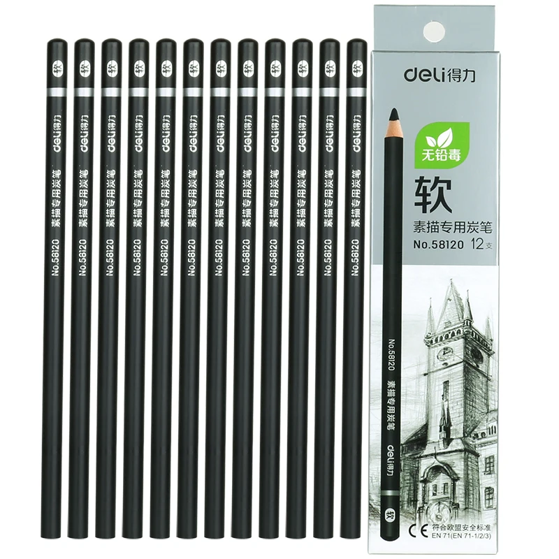 Professional-Sketch-Pencils-Set-Charcoal-Soft-Medium-Hard-Carbon-Pencil ...
