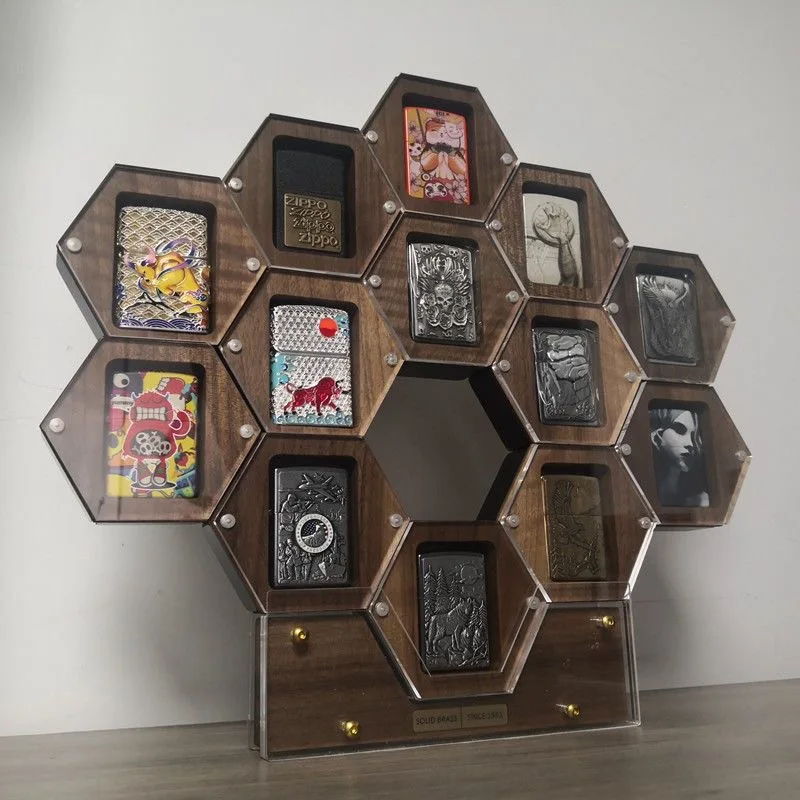 Zippo-High-End-Walnut-Wood-Solid-Wooden-Display-Rack-Collectors-Box ...