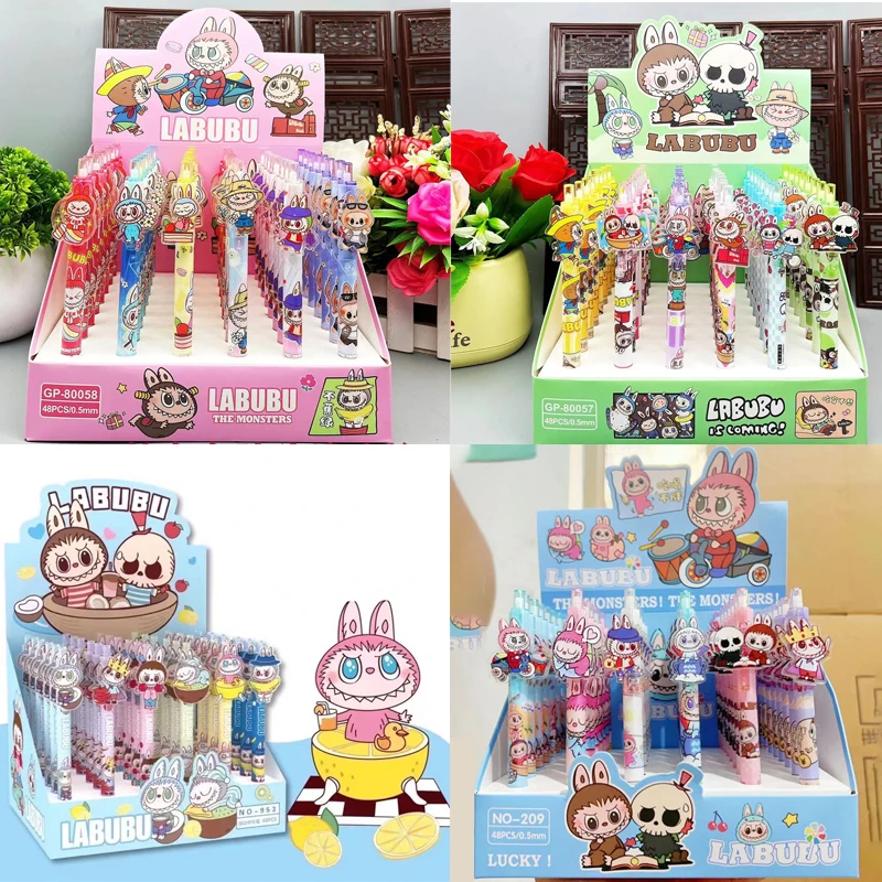 Labubu-Gel-Pens-48pcs-Prohibit-Anxiety-Series-Kawaii-0-5mm-Black-Pen ...