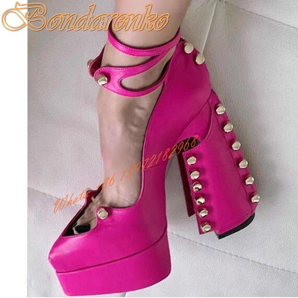 Sandales À Plate-forme En Métal À Rivets Pour Femmes, Chaussures À Bout ...