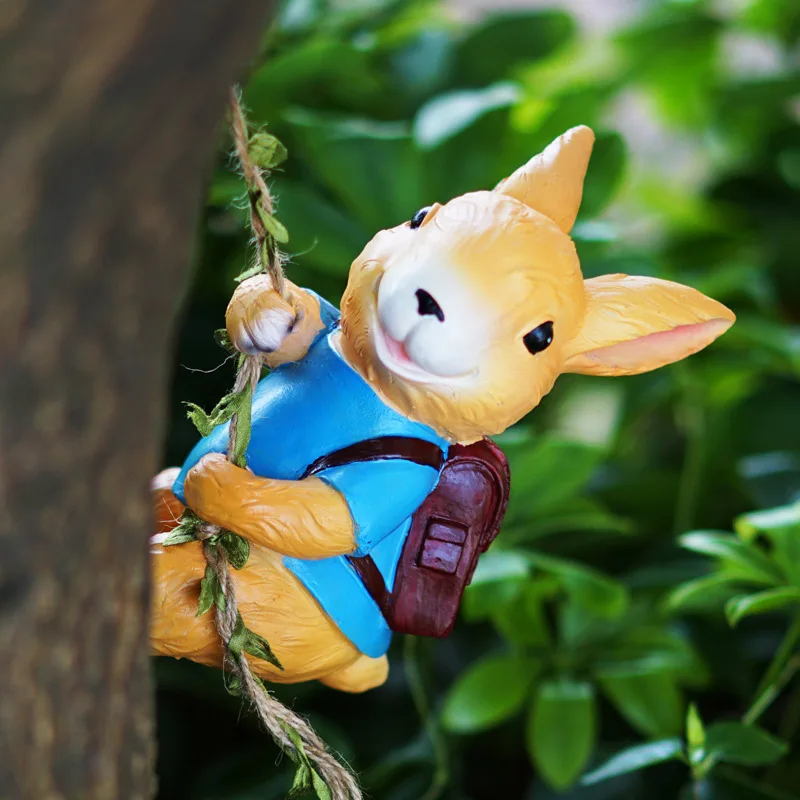 Little rabbit climbing to decorate outdoor garden balconies, tree ...