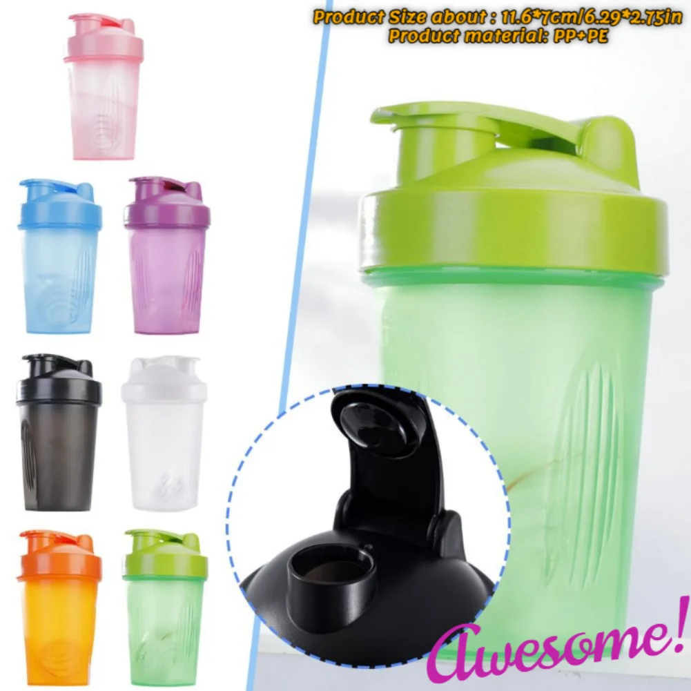 NEW 400ML Shaker Bottles Sport Water Cups Whey Protein Powder Mixer ...