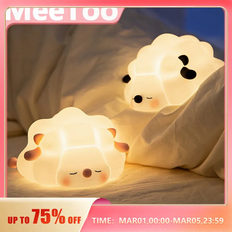 Touch-Sensor-Silicone-LED-Lamp-Sleeping-Sheep-USB-Rechargeable ...